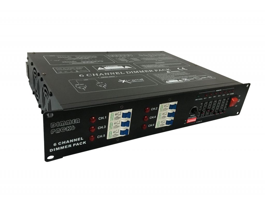 EXTREME DIMMER PACK 6 CANALI DMX 6 PRESE SHUKO INTERRUTTORE E CONTROLLO ...