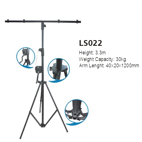 EXTREME LS022 SUPPORTO LUCI WIND UP CON ALZATA AD ARGANO CON BARRA T ...