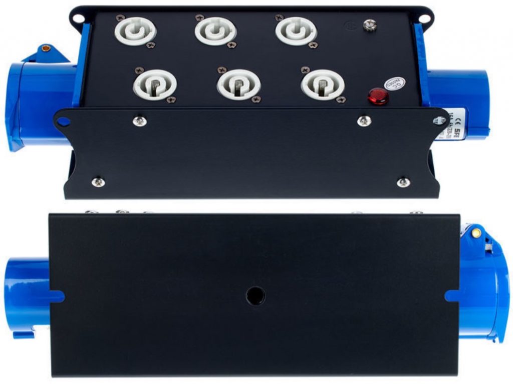 POWER-BOX NERO CIABATTA ALIMENTAZIONE PALCO POWERCON SPIA RETE INGRESSO ...