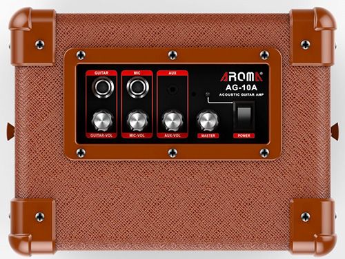 AROMA AG-10A AMPLIFICATORE 10 WATT 5" PER CHITARRA ACUSTICA CON INGRESSO MICROFONO E AUX ...