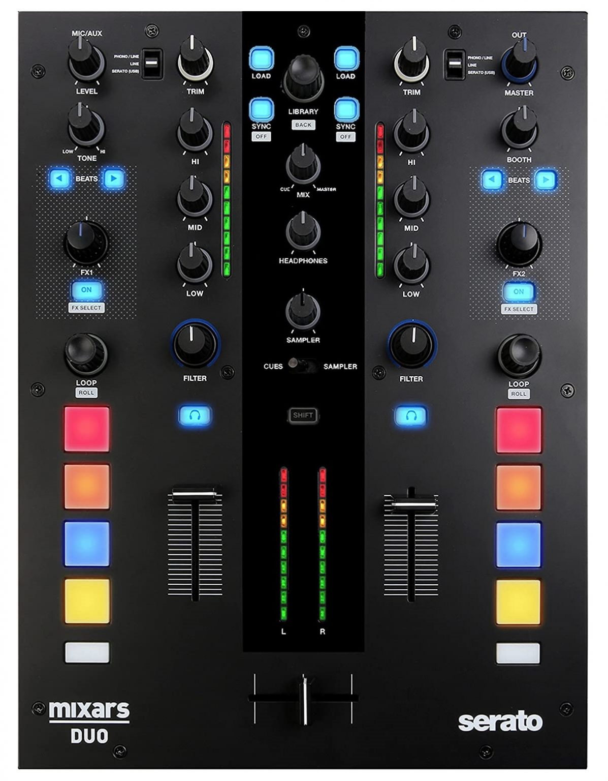 MIXARS DUO MKII MIXER PER DJ 2 CANALI PER SERATO 8 PAD - SuonoStore.com