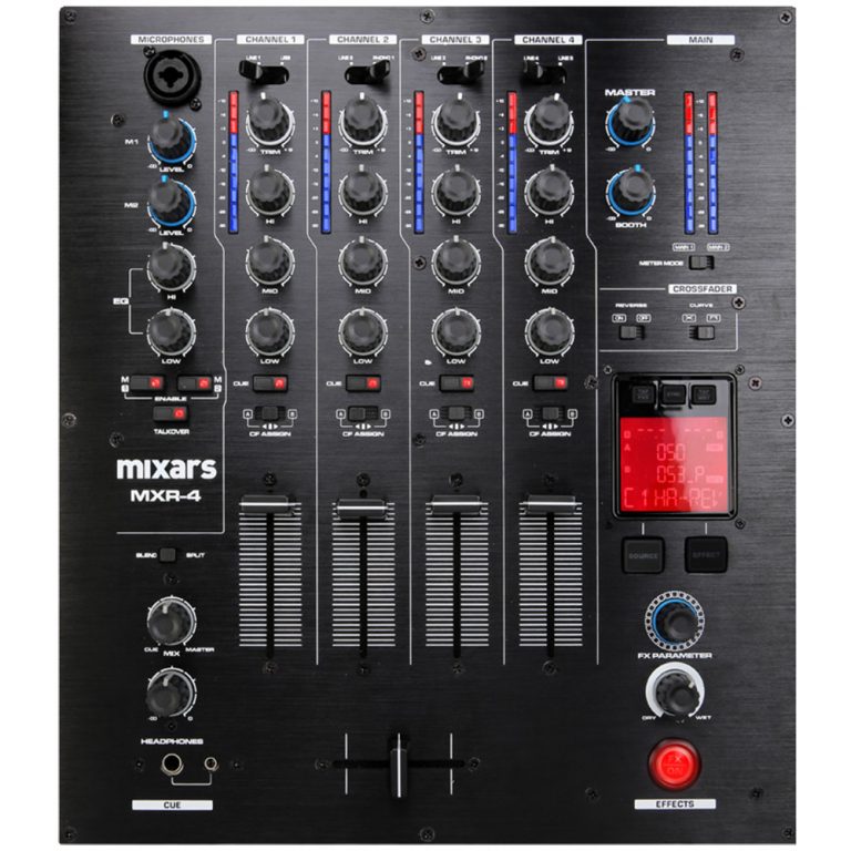 MIXARS MXR4 MIXER DJ 4 CANALI CON EFFETTI CONTROLLO GAIN + EQ 3-BANDE ...
