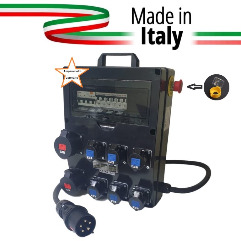 QUADRO CORRENTE POWERBOX TARTARUGA SPINA 32A PENTAPOLARE TRIFASE 9 ...