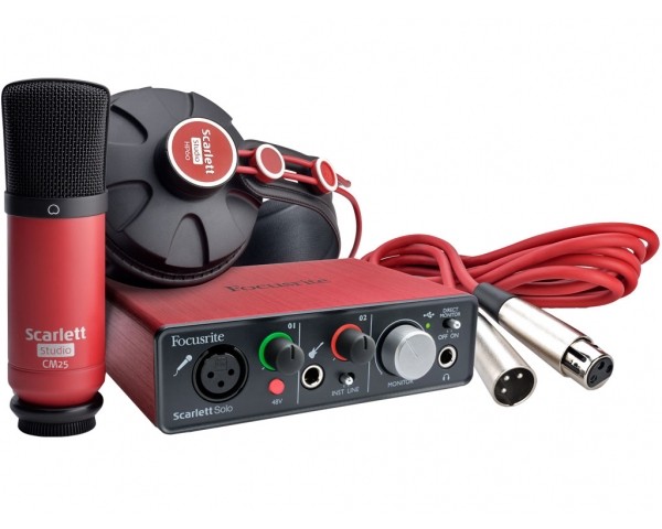 FOCUSRITE SCARLETT SOLO STUDIO PACK BUNDLE REGISTRAZIONI INTERFACCIA ...
